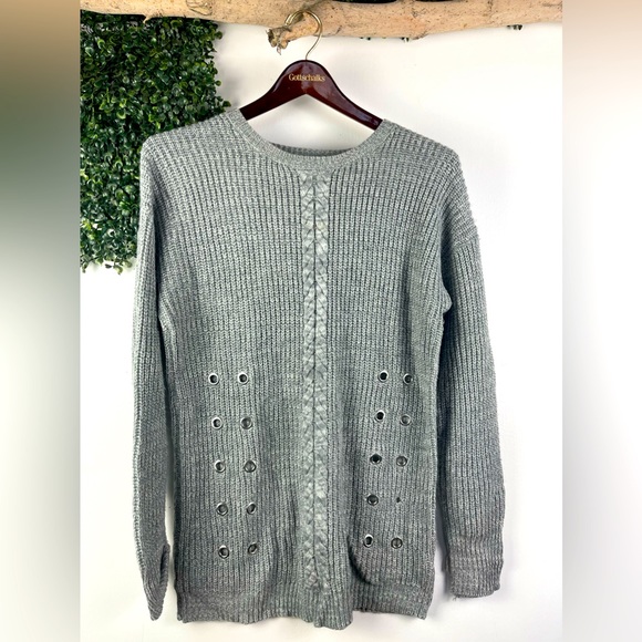 It's Our Time | Sweaters | Its Our Time Gray Eyelet Envy Sweater | Poshmark